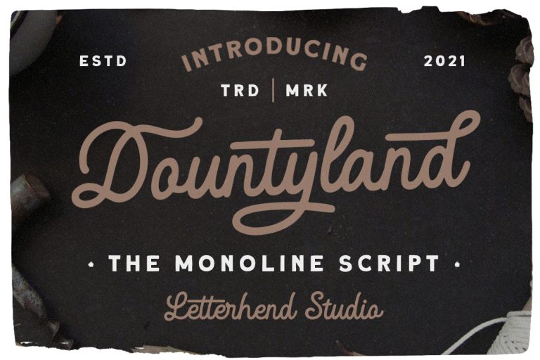 Dountyland - Monoline Script | Letterhend Studio