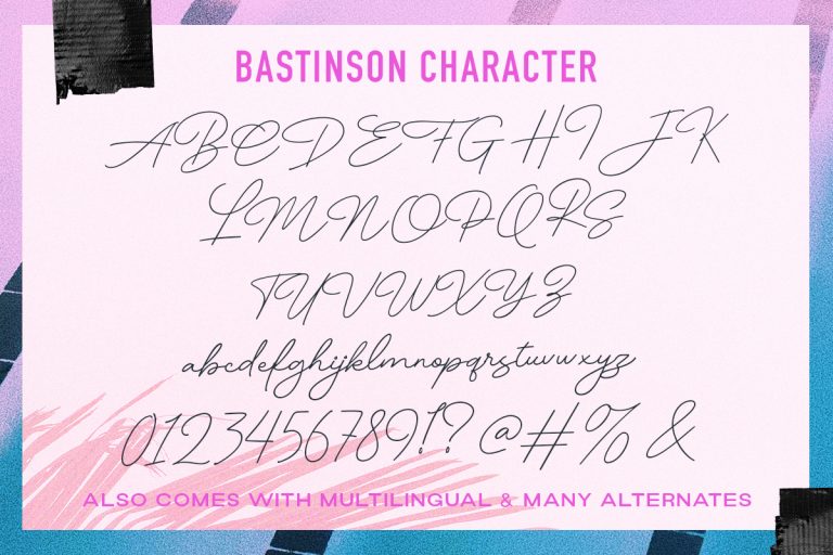 Bastinson - Monoline Script Font - Letterhend Studio