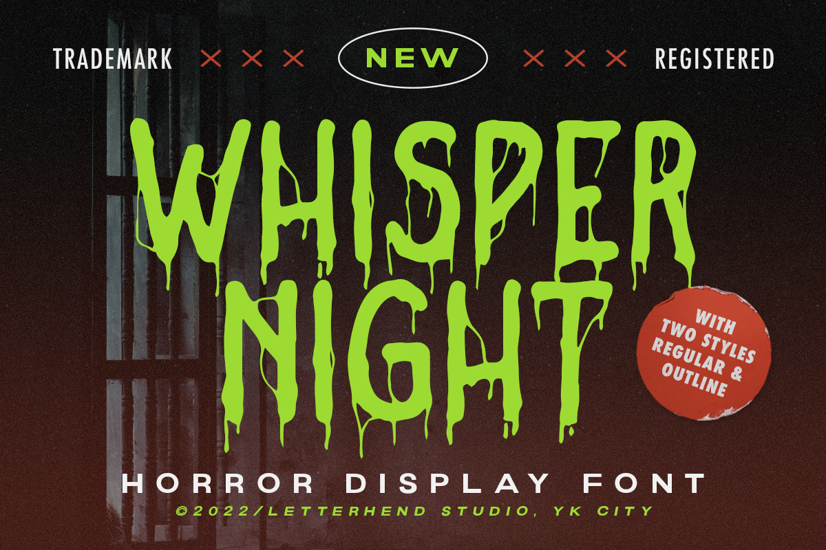 Whisper Night - Horror Display Font | Letterhend Studio