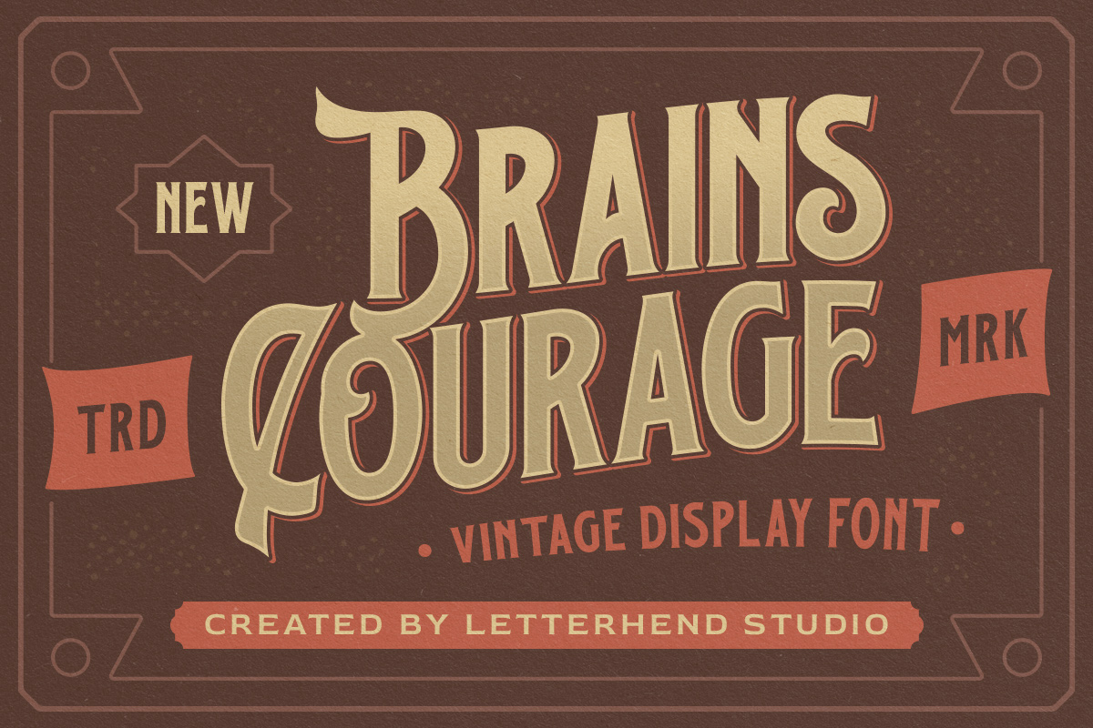 Brains Courage - Vintage Display Font | Letterhend Studio