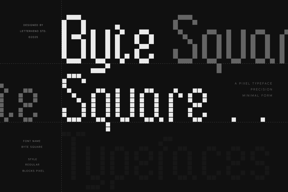 Byte Square Pixel Typeface | Letterhend Studio