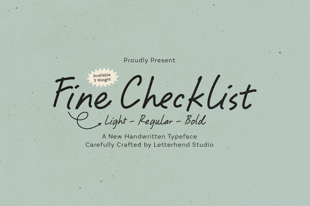 Fine Checklist Causal Handwritten | Letterhend Studio